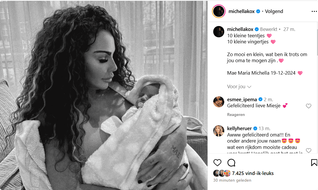 Babynieuws voor Michella Kox: 'Wat ben ik trots’ - Story