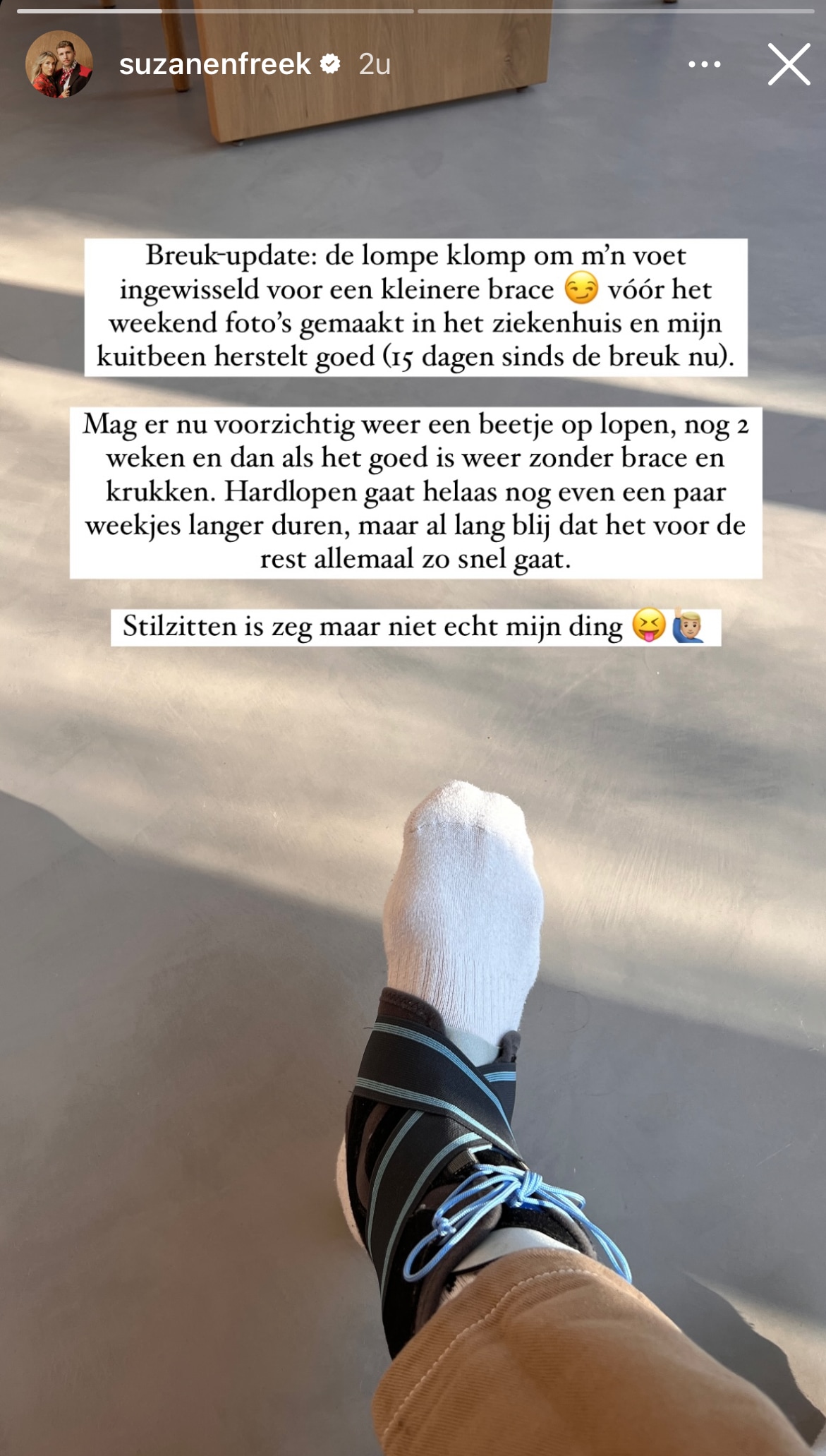 Freek Rikkerink geeft update van breuk in kuitbeen