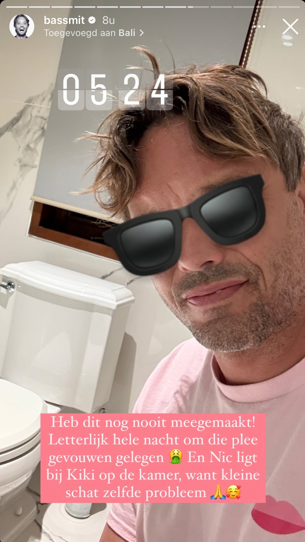 Vakantie-drama op Bali: Bas Smit belandt aan infuus